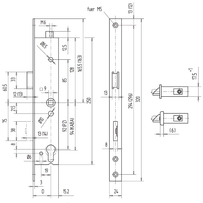 Einsteckschloss Bezeichnungen