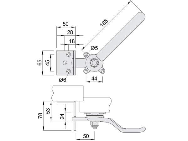KWS 6028 - Hebel-Verschluss für Türen